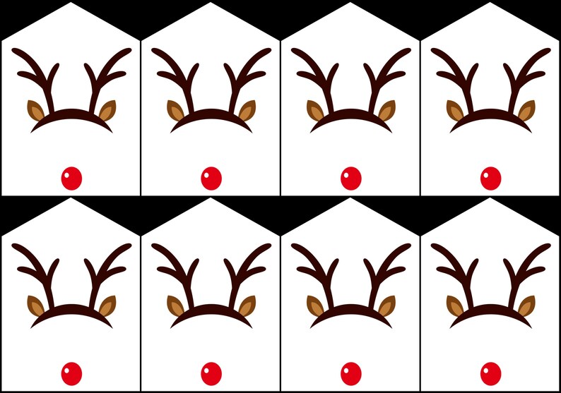 Rudolph Gift Tags, Rudolph Nose Gift Tags, Rudolph Labels, Christmas ...