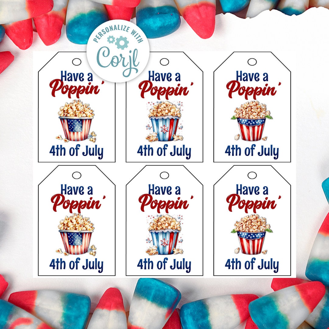 Editable 4th of July Gift Tags, Gift Tags, Fourth of July Gift Tags ...