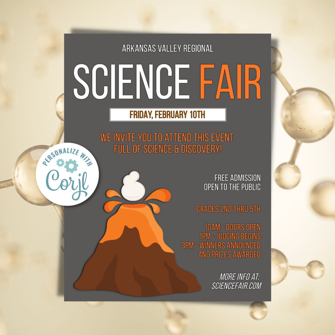 Science Fair Flyer, School Science Event, School Science Night, School ...