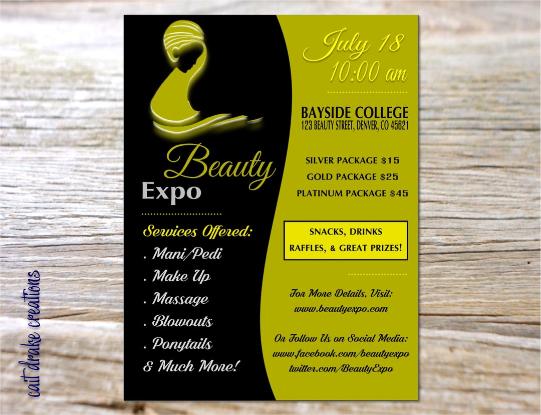Beauty Expo Beautician Salon Spa Event Flyer Digital Print Printable - Etsy