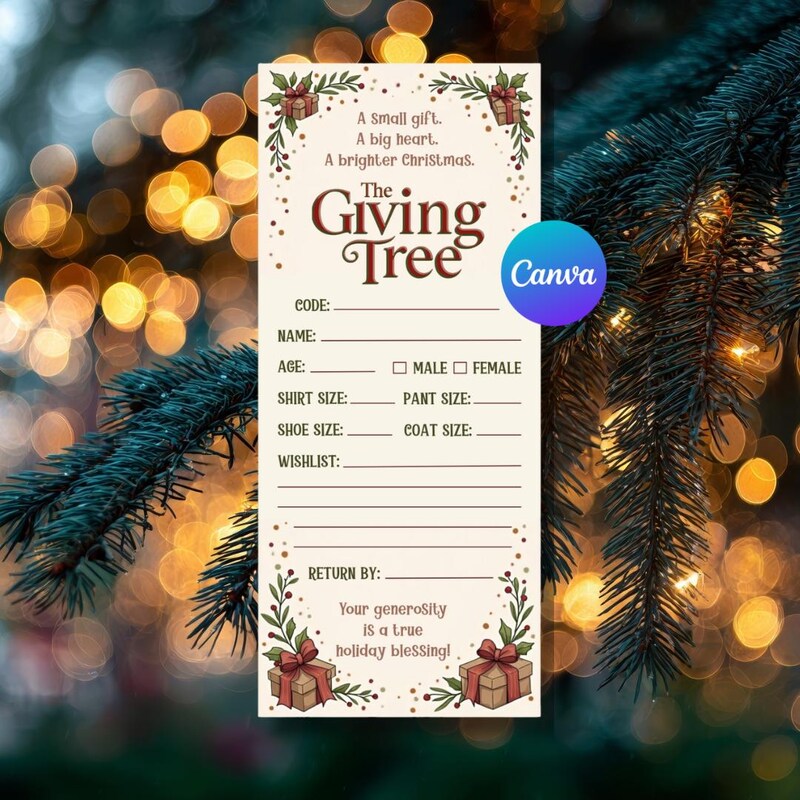Giving Tree Template - Etsy