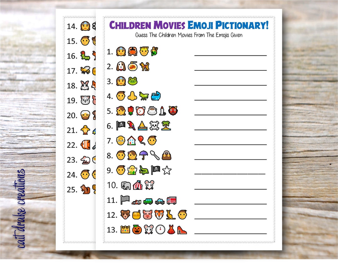 Emoji Pictionary Game - Fun Party Game for All Ages, Children Movies ...