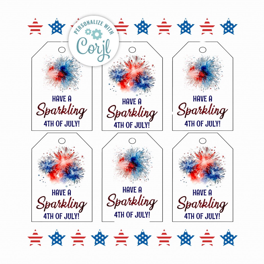 Editable 4th of July Gift Tags: Patriotic Party Decor (digital Download ...
