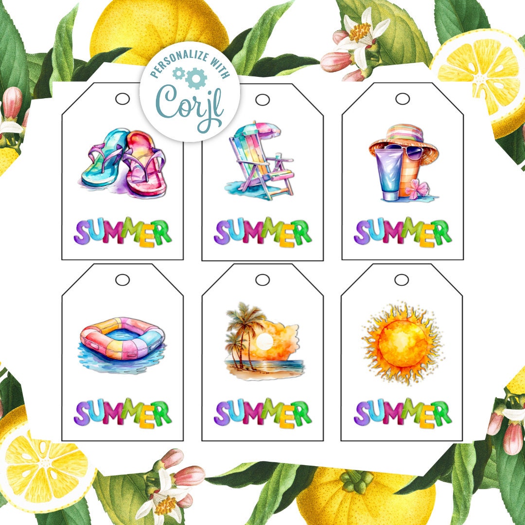 Summer Gift Tags, Gift Tags, Happy Summer, Family Gift Tag, Custom Gift ...