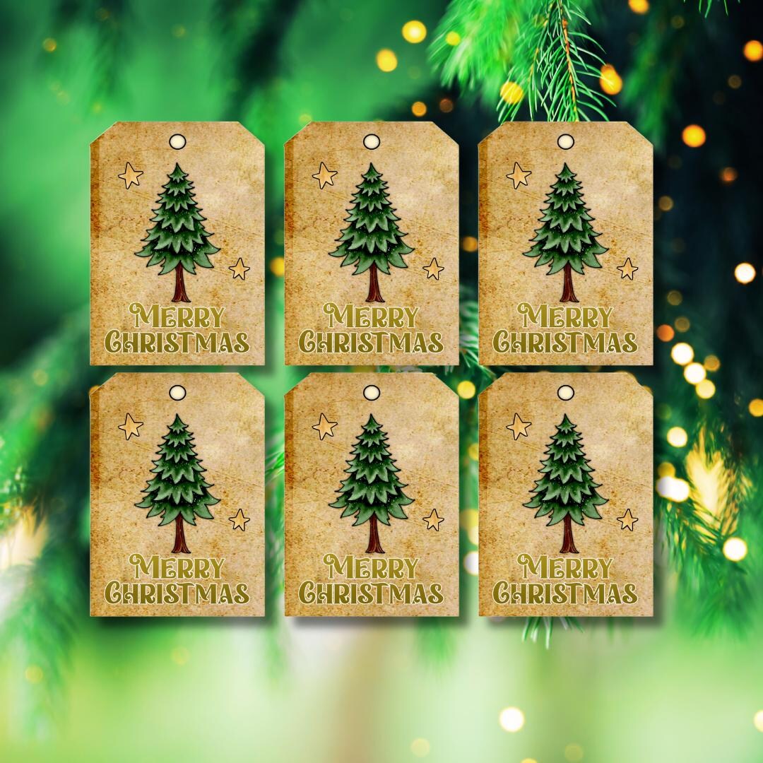 Christmas Tree Gift Tags: Printable Holiday Labels (digital) - Etsy ...