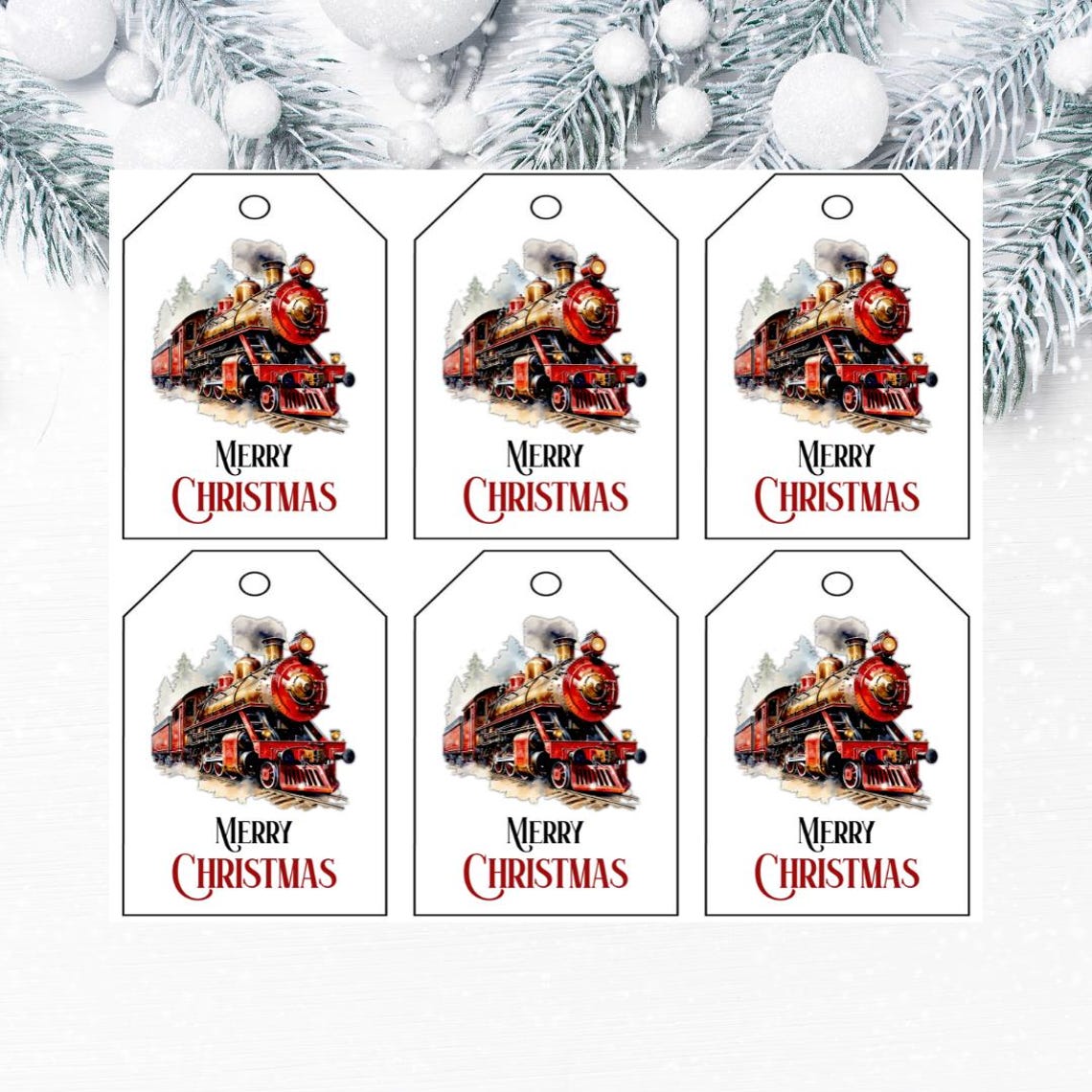 Christmas Train Gift Tags: Editable Holiday Labels (digital) - Etsy