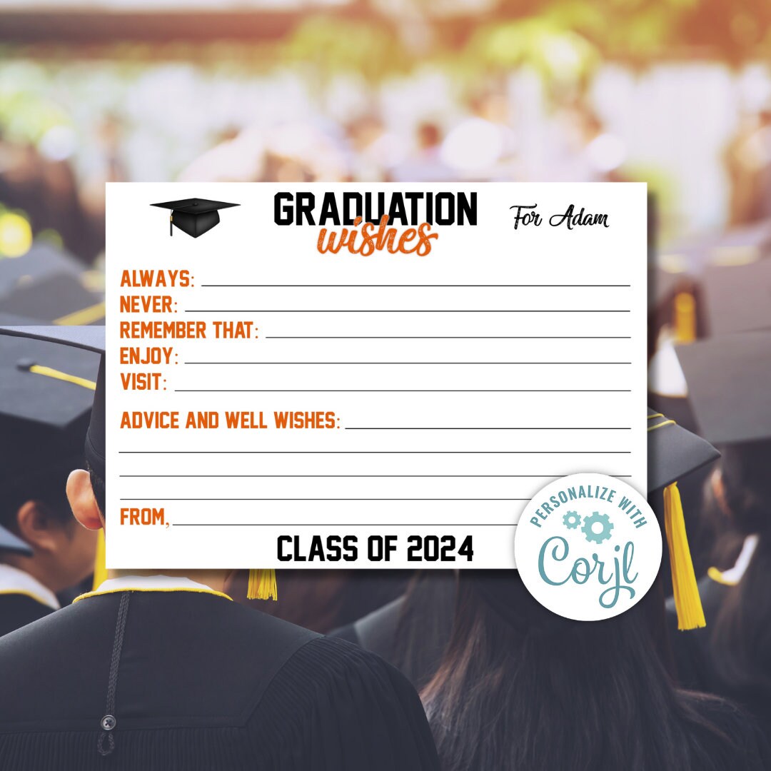 Graduation Wishes Card | Printable Grad Message Card | Well Wishes for ...