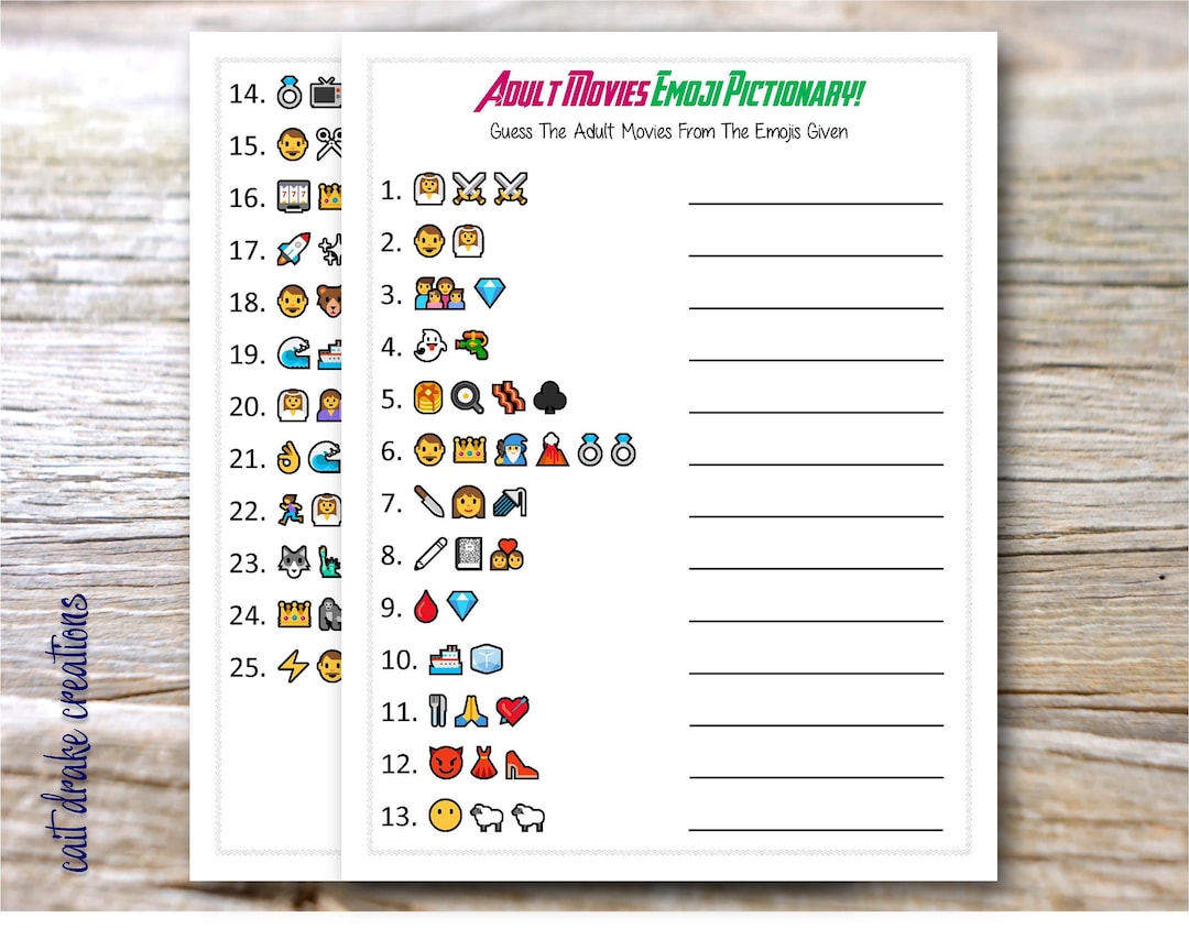 Emoji Pictionary Game - Fun Party Game for All Ages, Adult Movies Game ...