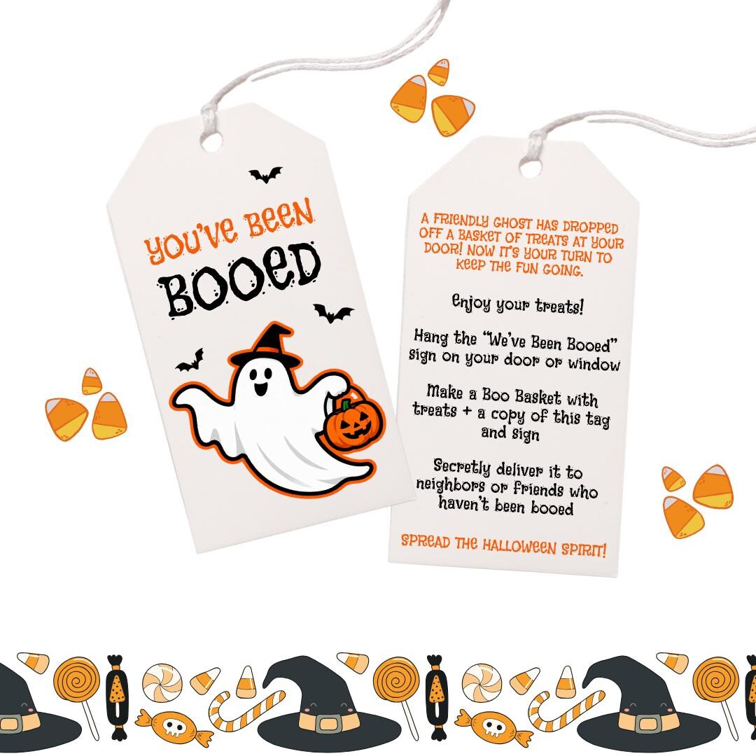 You've Been Booed Gift Tags: Printable Halloween Set (digital Download ...