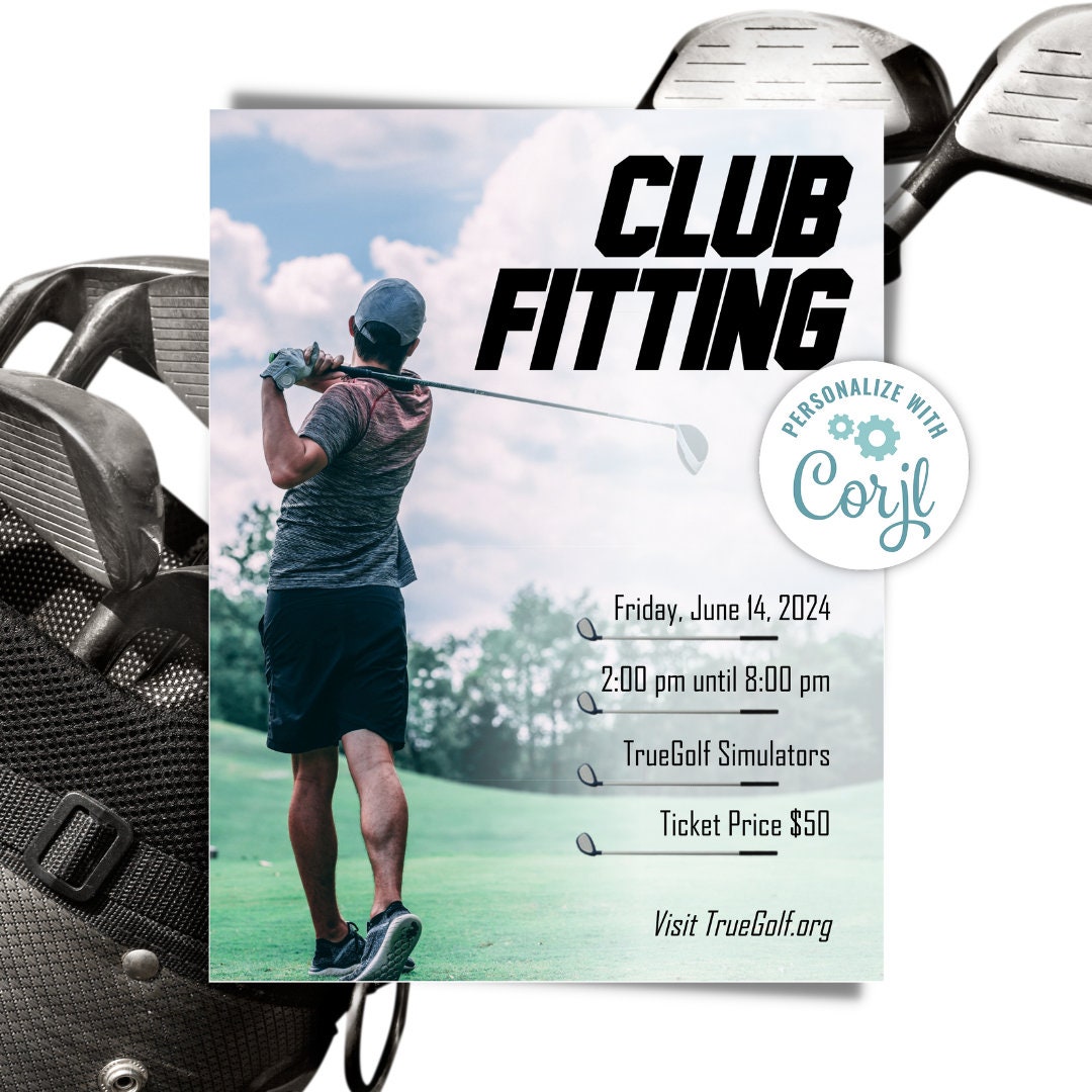 Golf Club Fitting Flyer – Printable & Editable Flyer for Golf Events ...