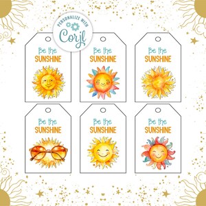 Summer Gift Tags, Sunshine Gift Tags, Gift Tags, Be the Sunshine Tags ...