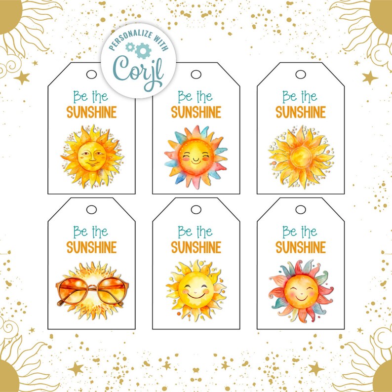 Summer Gift Tags, Sunshine Gift Tags, Gift Tags, Be the Sunshine Tags ...