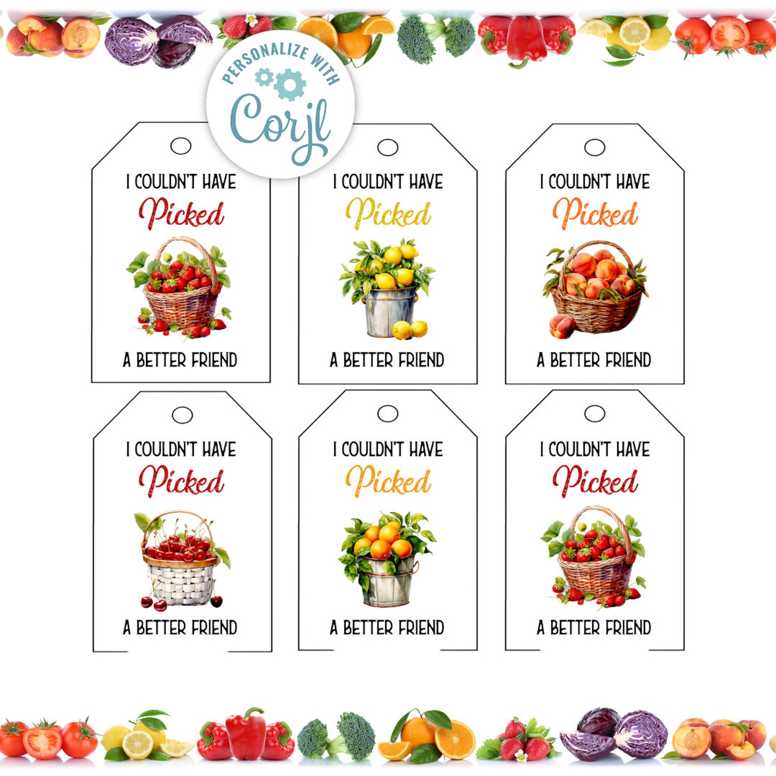 Friend Gift Tags, Gift Tags, Best Friend, Summer Gift Tag, Custom Gift ...