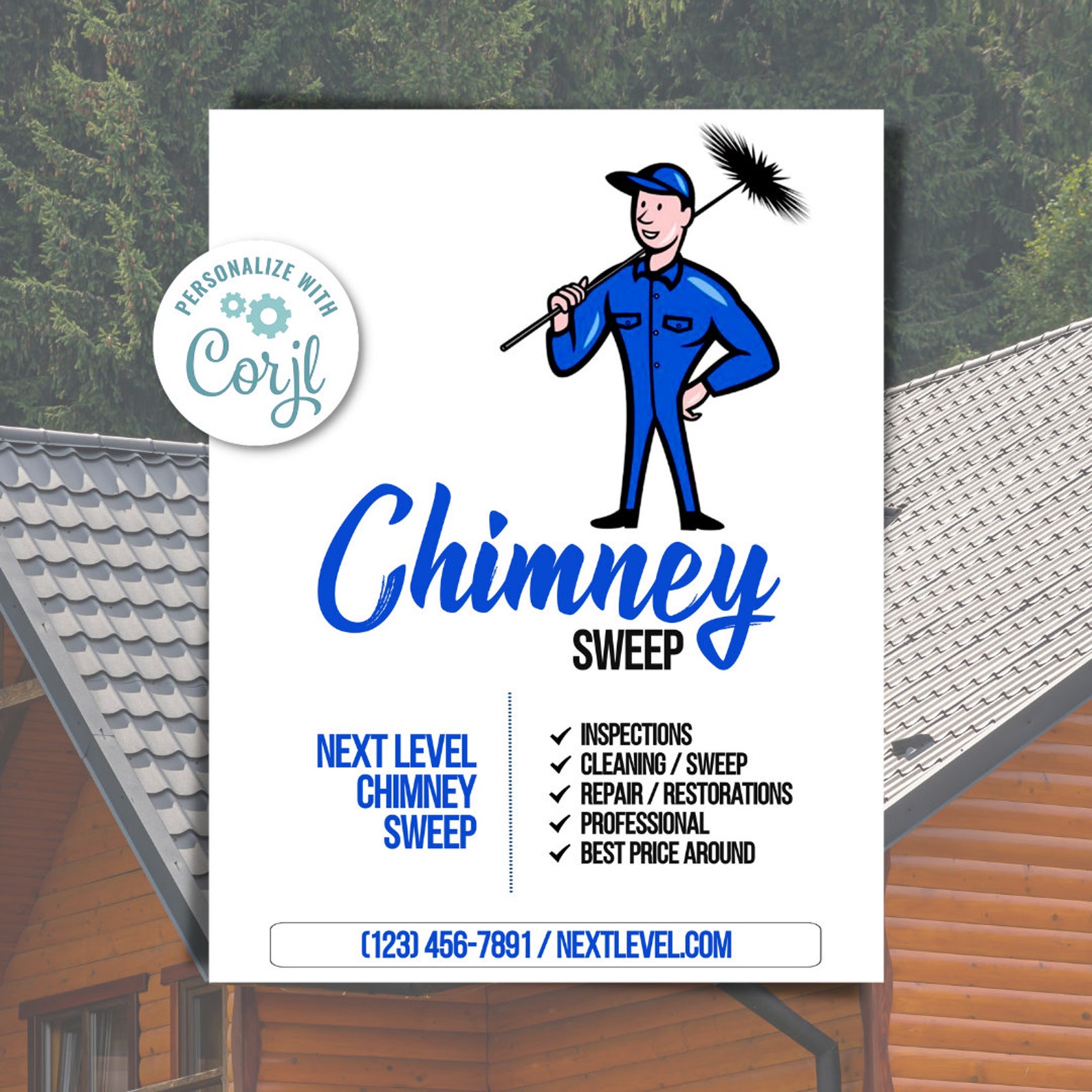 Chimney Sweep Flyer: Cleaning & Repair Services (edit With Corjl) - Etsy