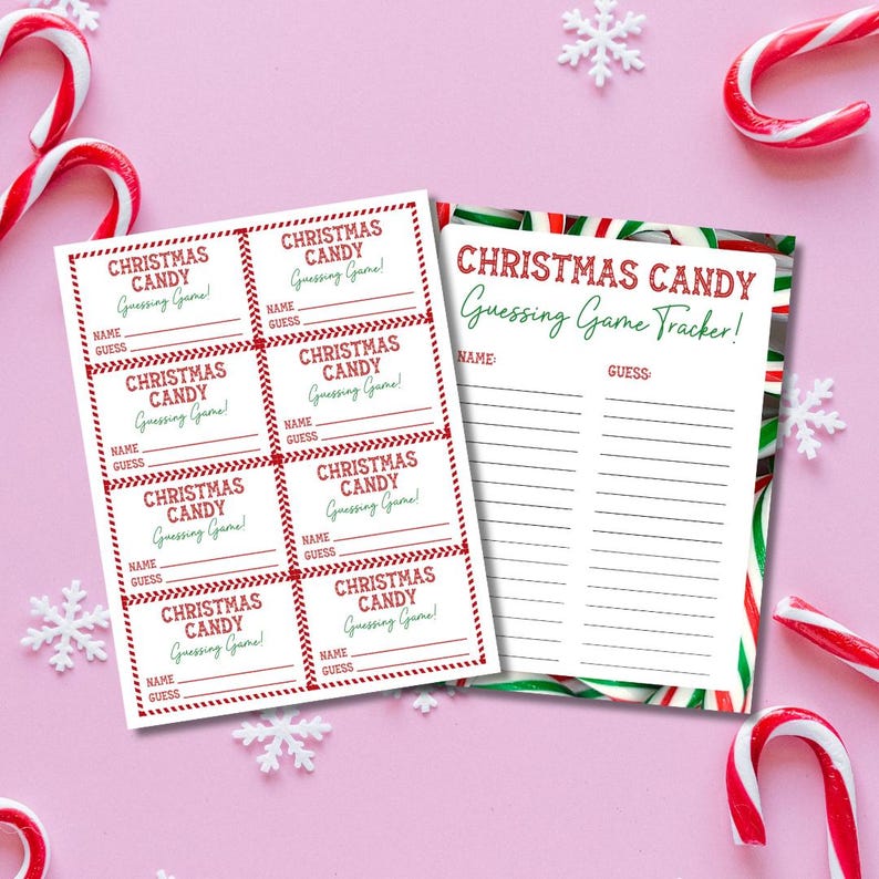 Guess How Many Candies Game, Christmas Guess How Many Game, Printable ...