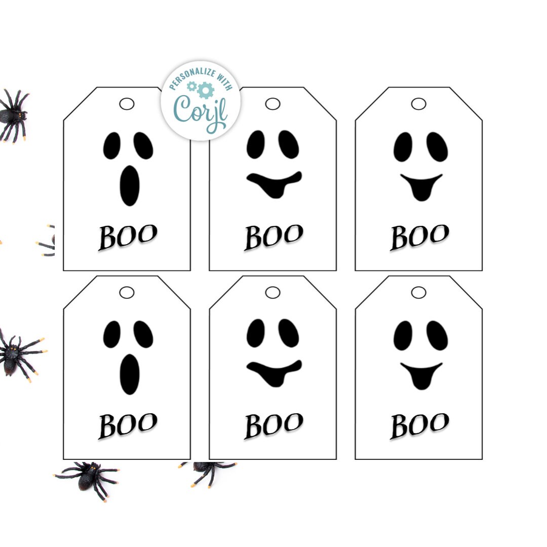 Ghost Gift Tags, Halloween Ghost Gift Tags, Ghost Face Gift Tags ...