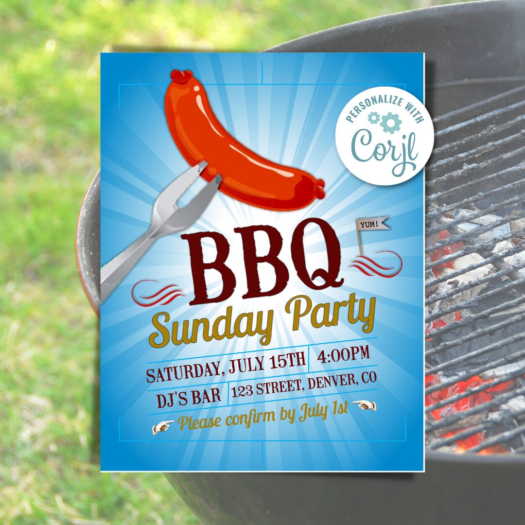 BBQ Flyer, Barbeque Flyer, Barbeque Summer Party Flyer, Barbeque Party ...