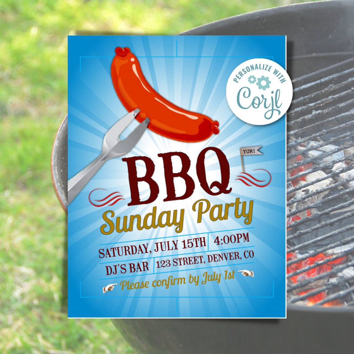 BBQ Flyer, Barbeque Flyer, Barbeque Summer Party Flyer, Barbeque Party ...