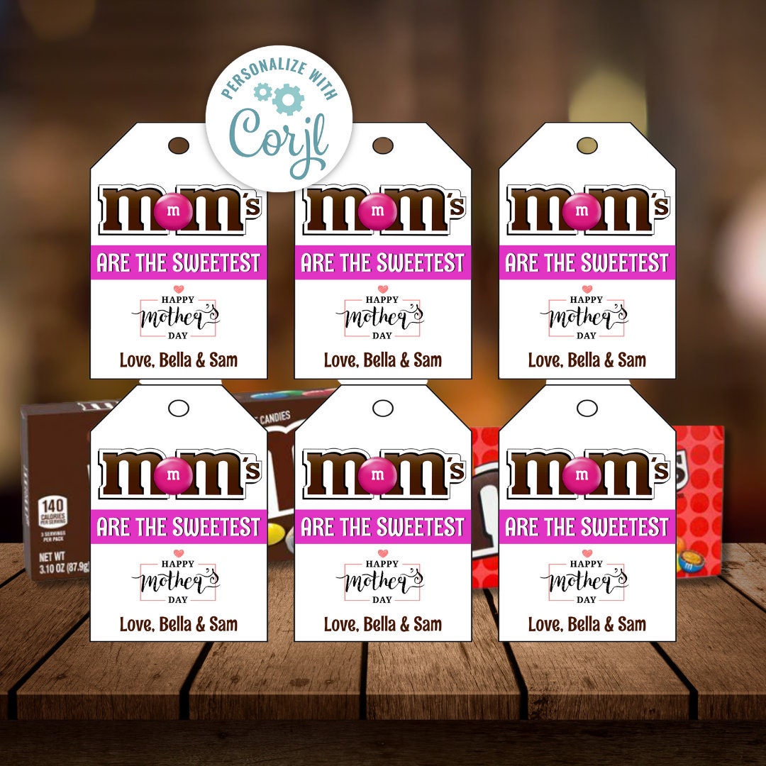 Editable Mother’s Day Gift Tags – M&M Gift Tags, Candy Labels ...