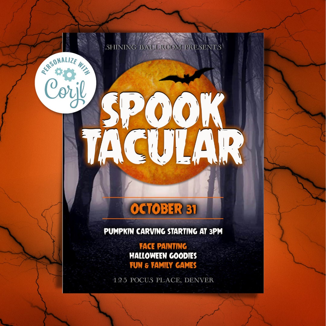 Halloween Party Flyer – Printable & Editable Spooky Flyer for Halloween ...