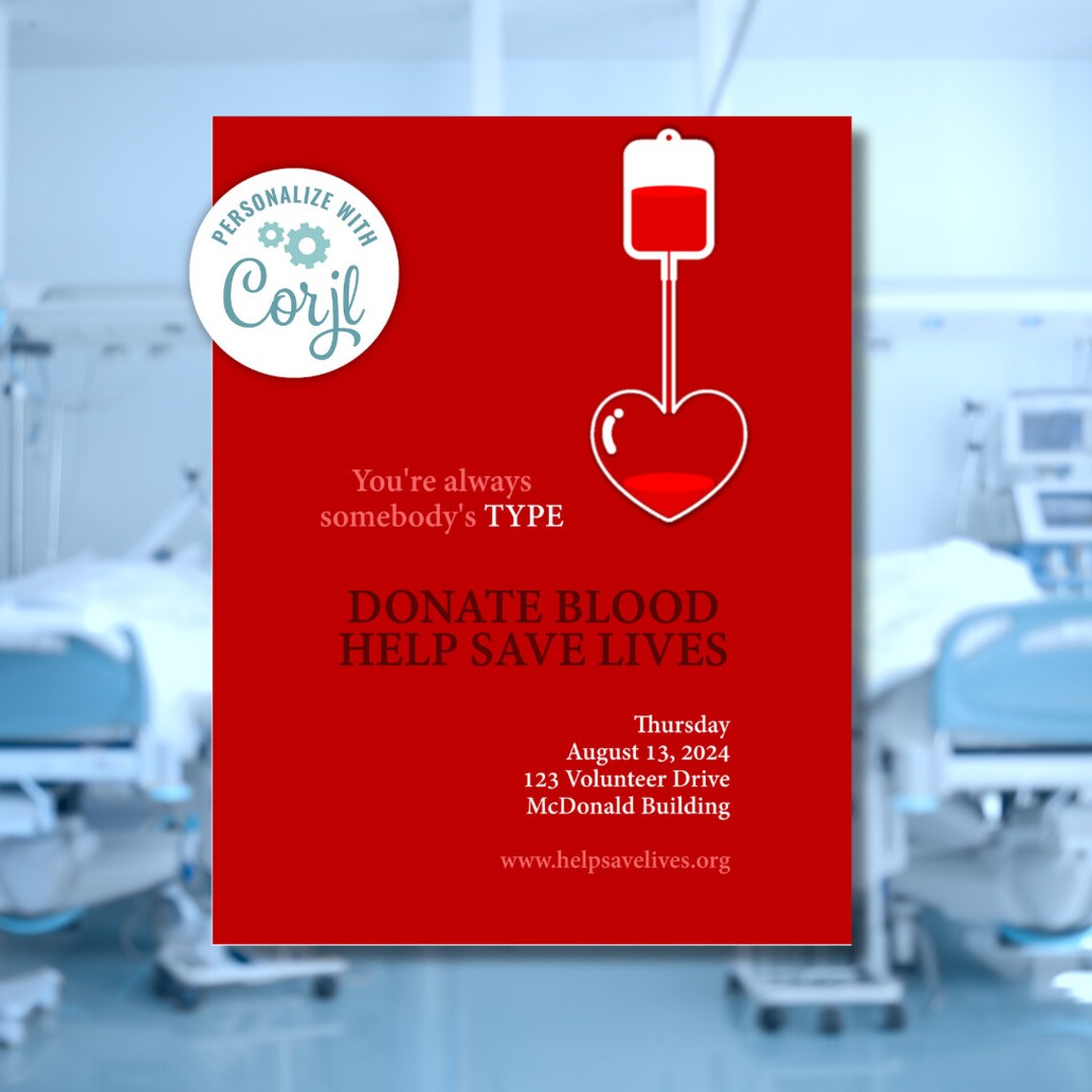 Blood Drive Flyer, Blood Donation Flyer, Community Health Flyer ...