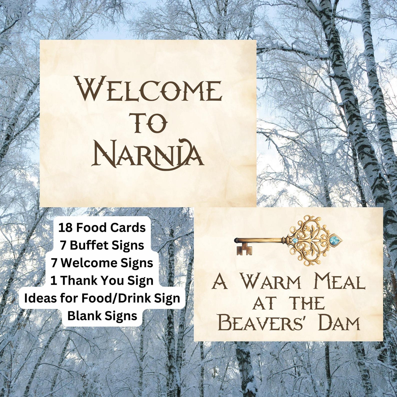 Narnia Buffet Signs | Chronicles of Narnia Food Cards & Party Decor ...