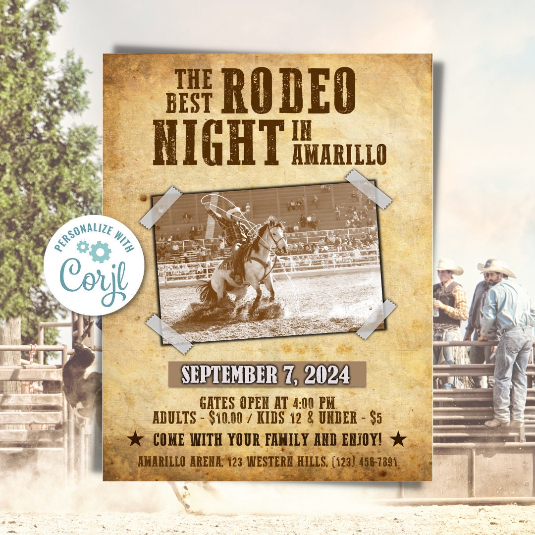 Rodeo Night Flyer, Rodeo Event Flyer, PBR Flyer, Rodeo Invitation ...