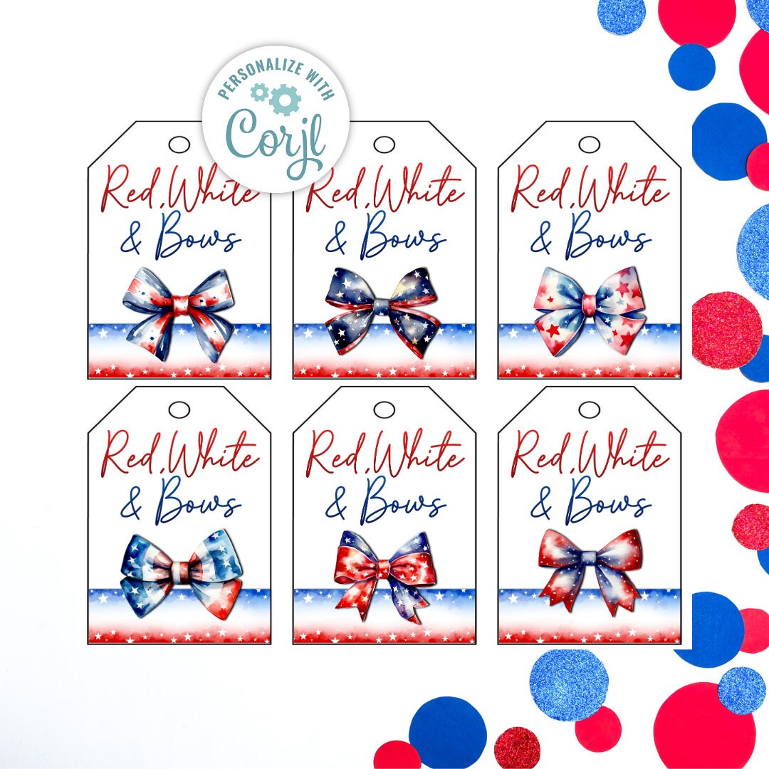 Editable 4th of July Gift Tags, Gift Tags, Fourth of July Gift Tags ...