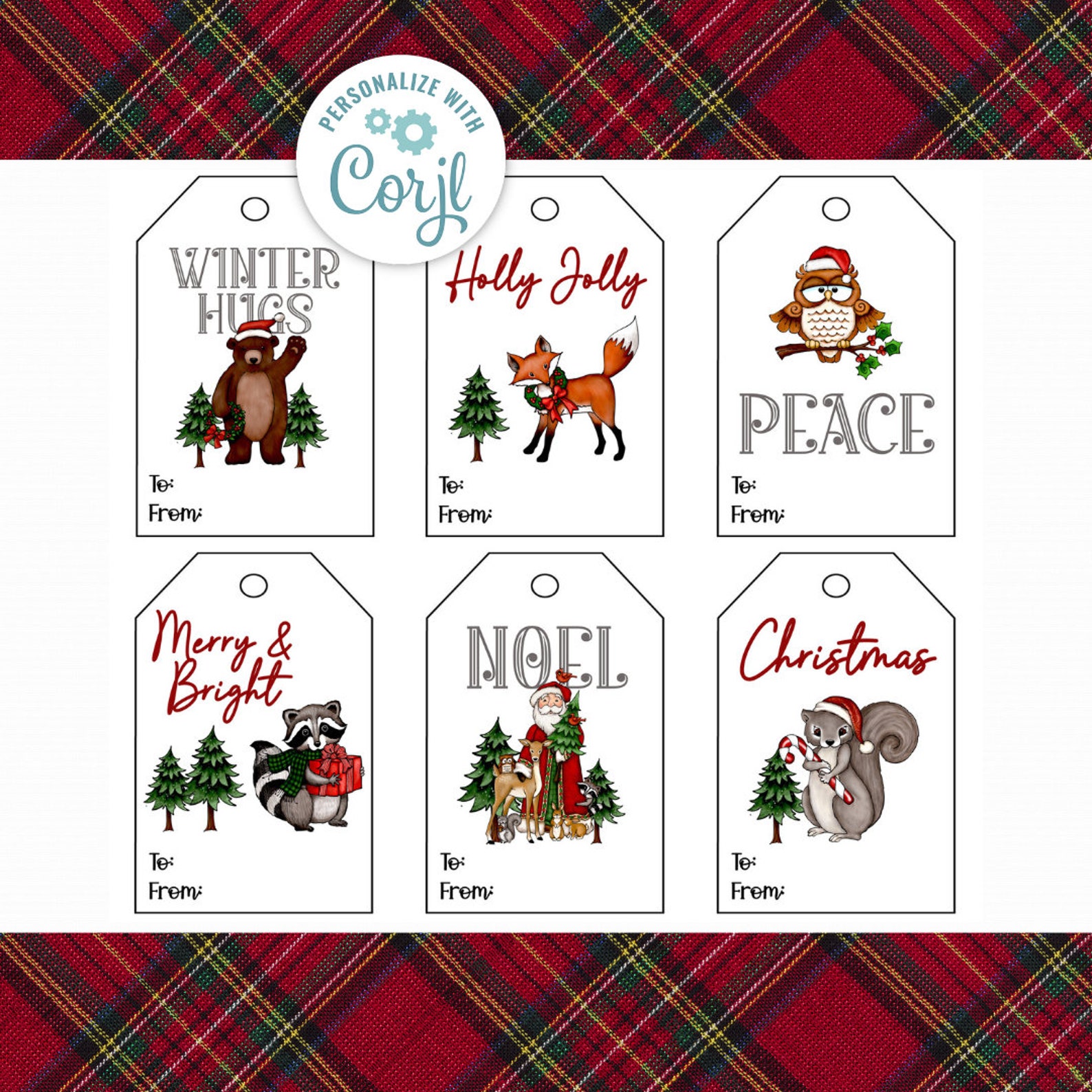 Woodland Christmas Gift Tags – Printable Holiday Tags With Forest ...