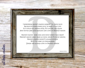 Daddy Hands Print - Etsy