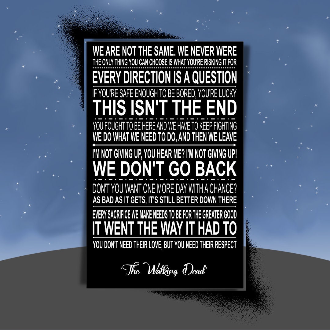 The Walking Dead Poster, the Walking Dead Quotes Print, the Walking ...