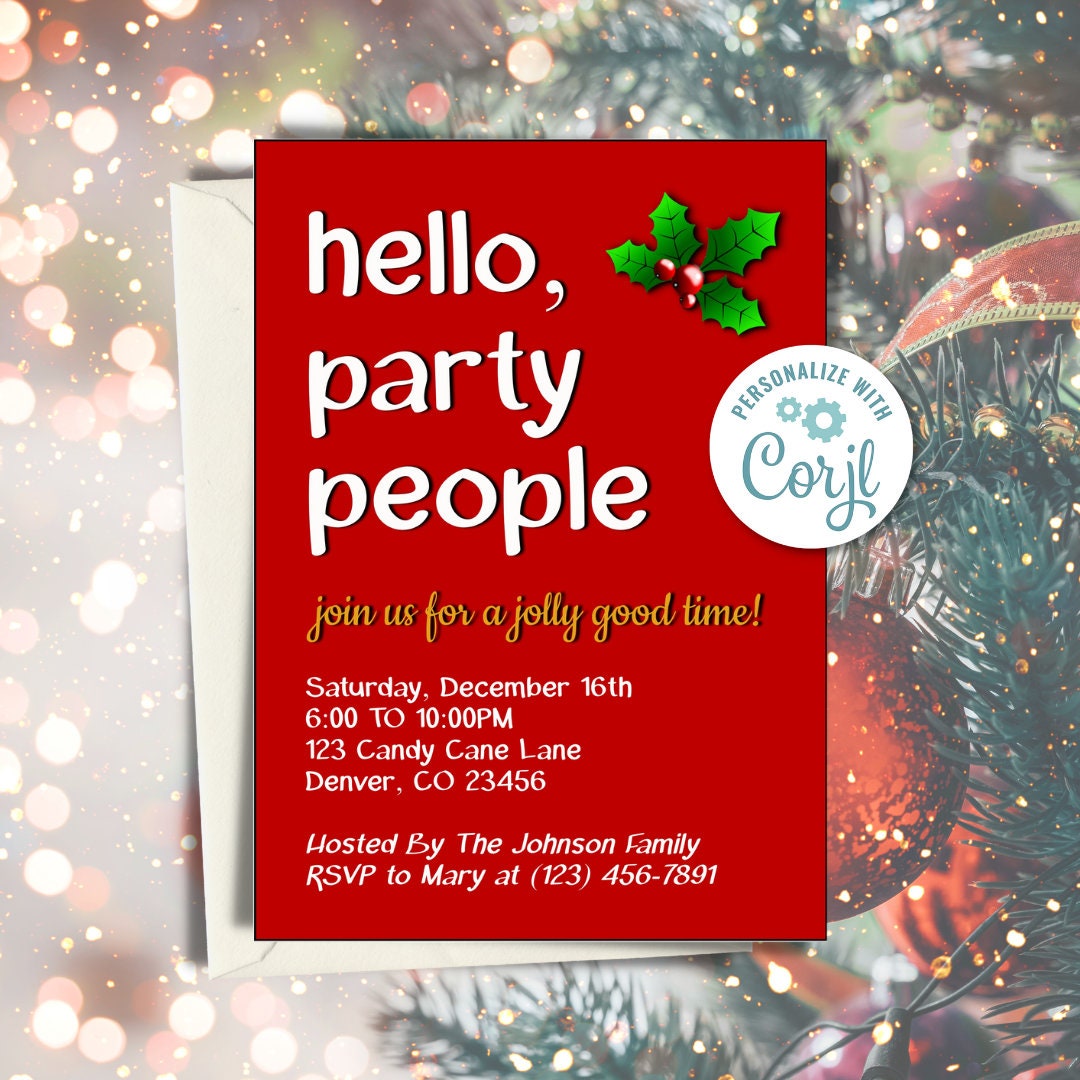 Christmas Party Invitation – Printable Holiday Invite – Festive ...