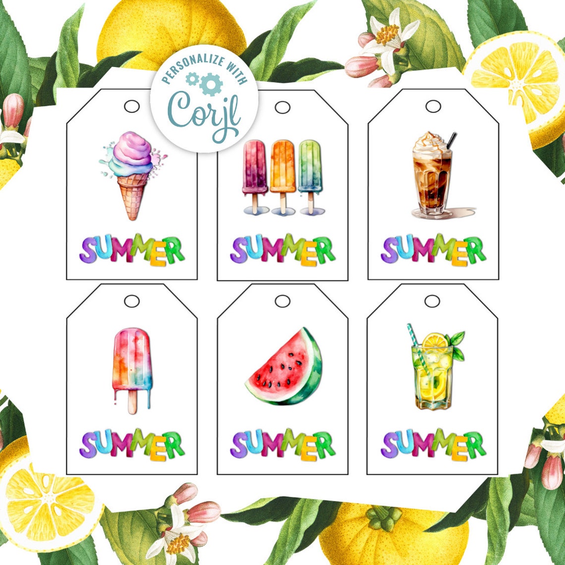 Summer Gift Tags, Gift Tags, Happy Summer, Family Gift Tag, Custom Gift ...