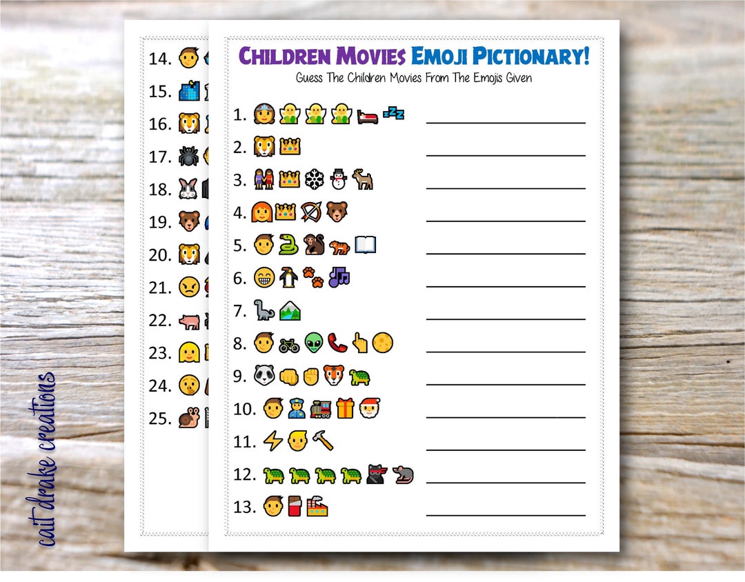 Emoji Pictionary Game - Fun Party Game for All Ages, Children Movies ...
