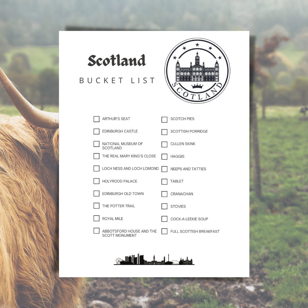 Scotland Travel Bucket List | Printable Travel Checklist | Instant ...