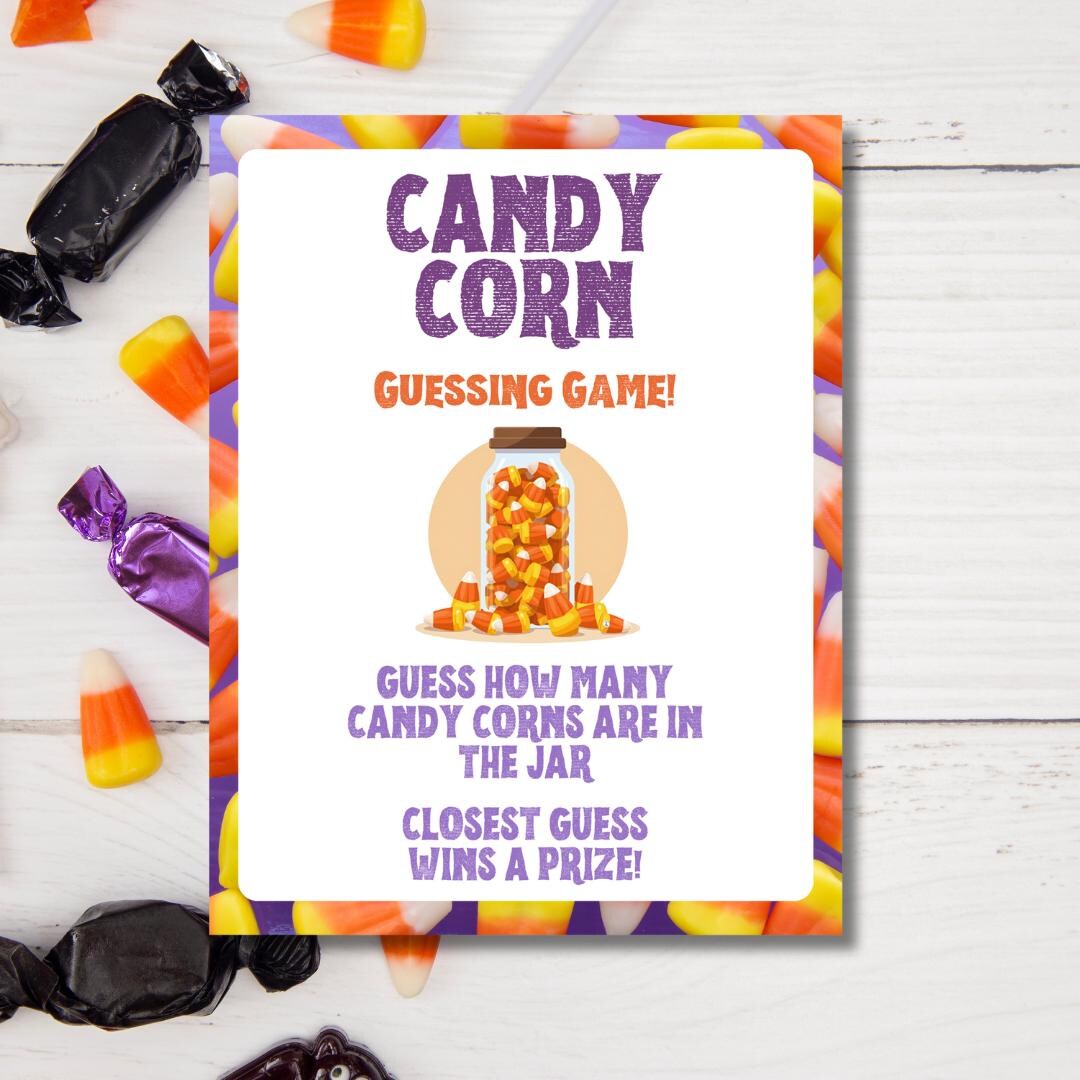 Candy Corn Guessing Game: Printable Halloween Party (digital Download ...