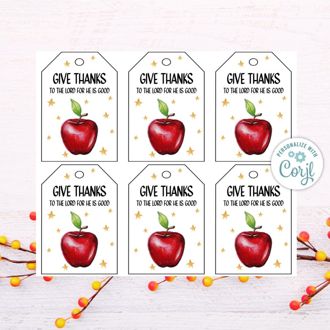 Give Thanks Gift Tags – Printable & Editable Thanksgiving Tags for Fall ...
