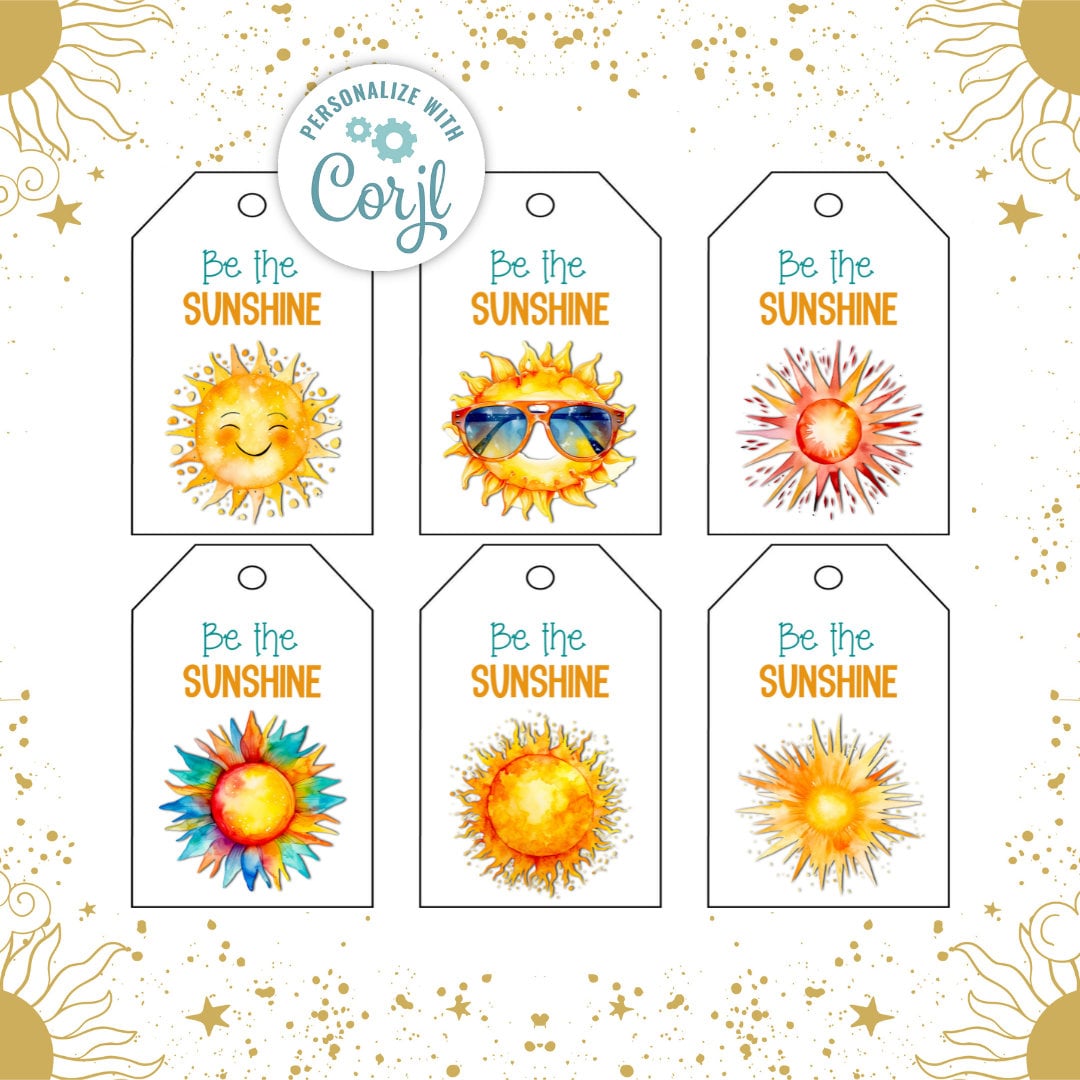 Summer Gift Tags, Sunshine Gift Tags, Gift Tags, Be the Sunshine Tags ...