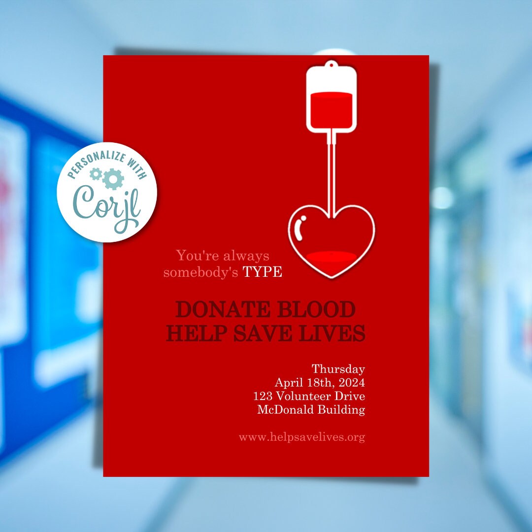 Blood Drive Flyer, Blood Donation Flyer, Community Health Flyer ...