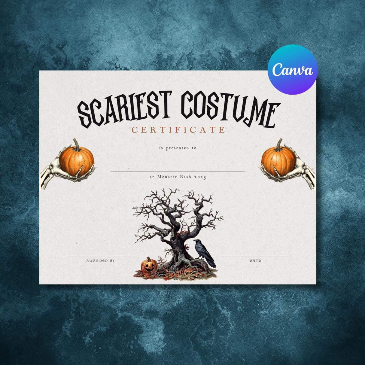 Halloween Costume Award Certificates | Editable Canva Templates ...