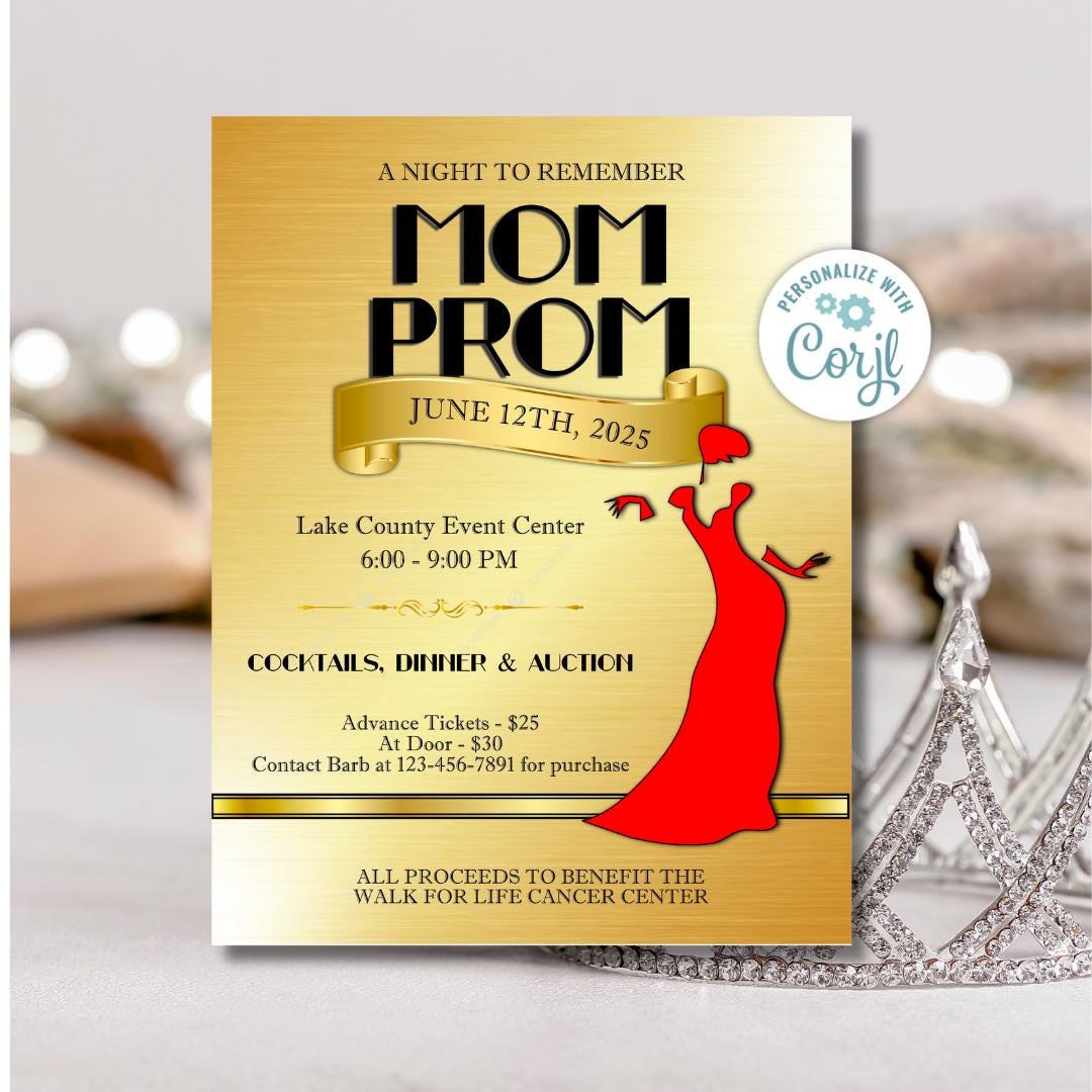 Editable Mom Prom Flyer: School Charity Event (digital Download) - Etsy