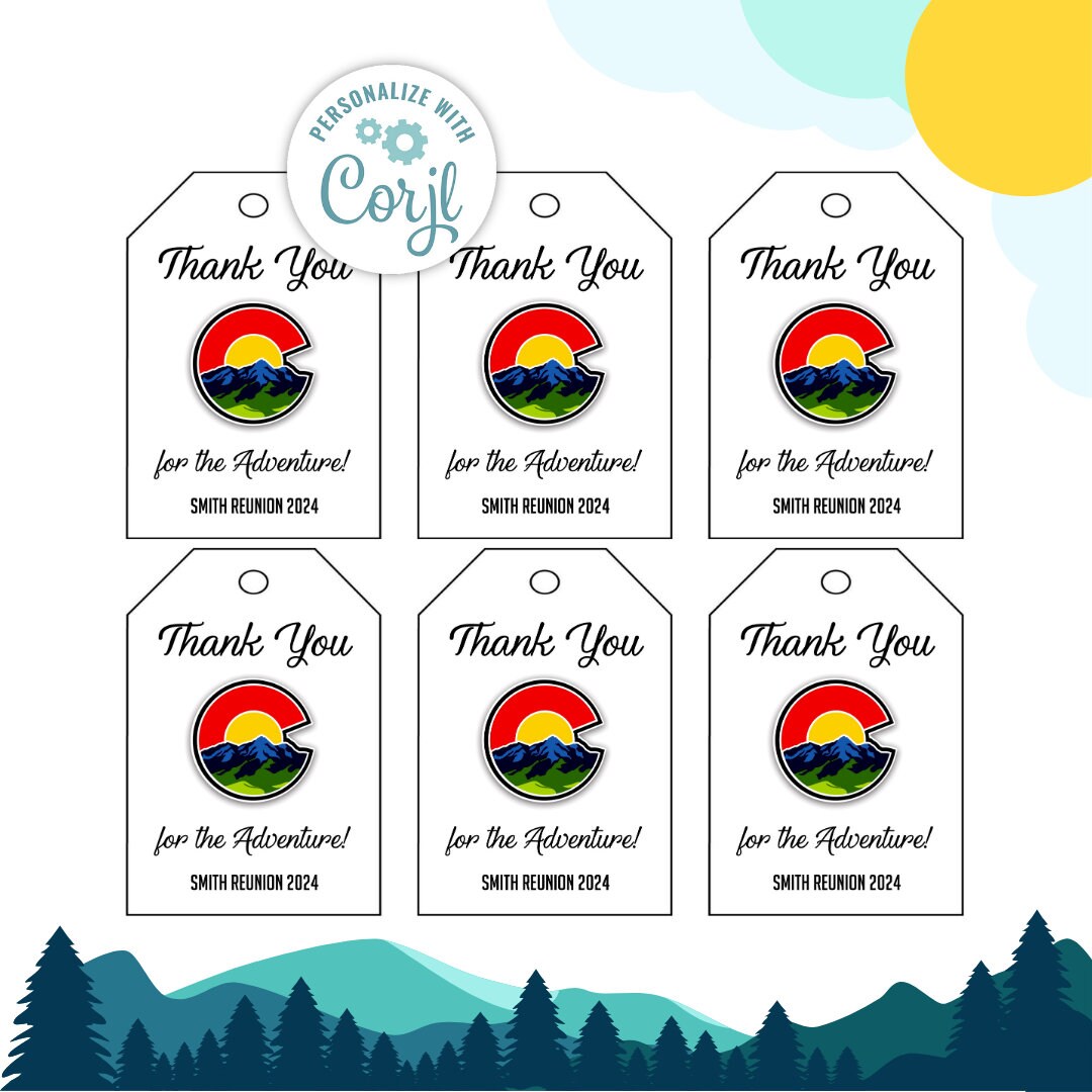 Colorado Gift Tags, Family Reunion Gift Tags, Reunion Gift Tags, Gift ...