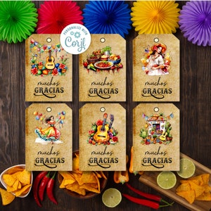 Muchos Gracias Gift Tags – Printable Spanish Thank You Tags – Perfect ...