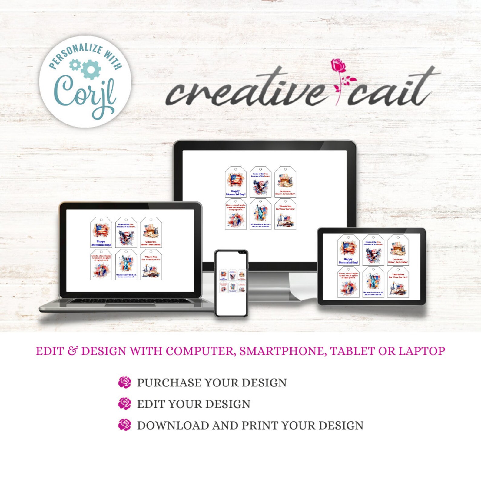 Memorial Day Gift Tags, Veterans Day Gift Tags, Patriotic Gift Tags ...