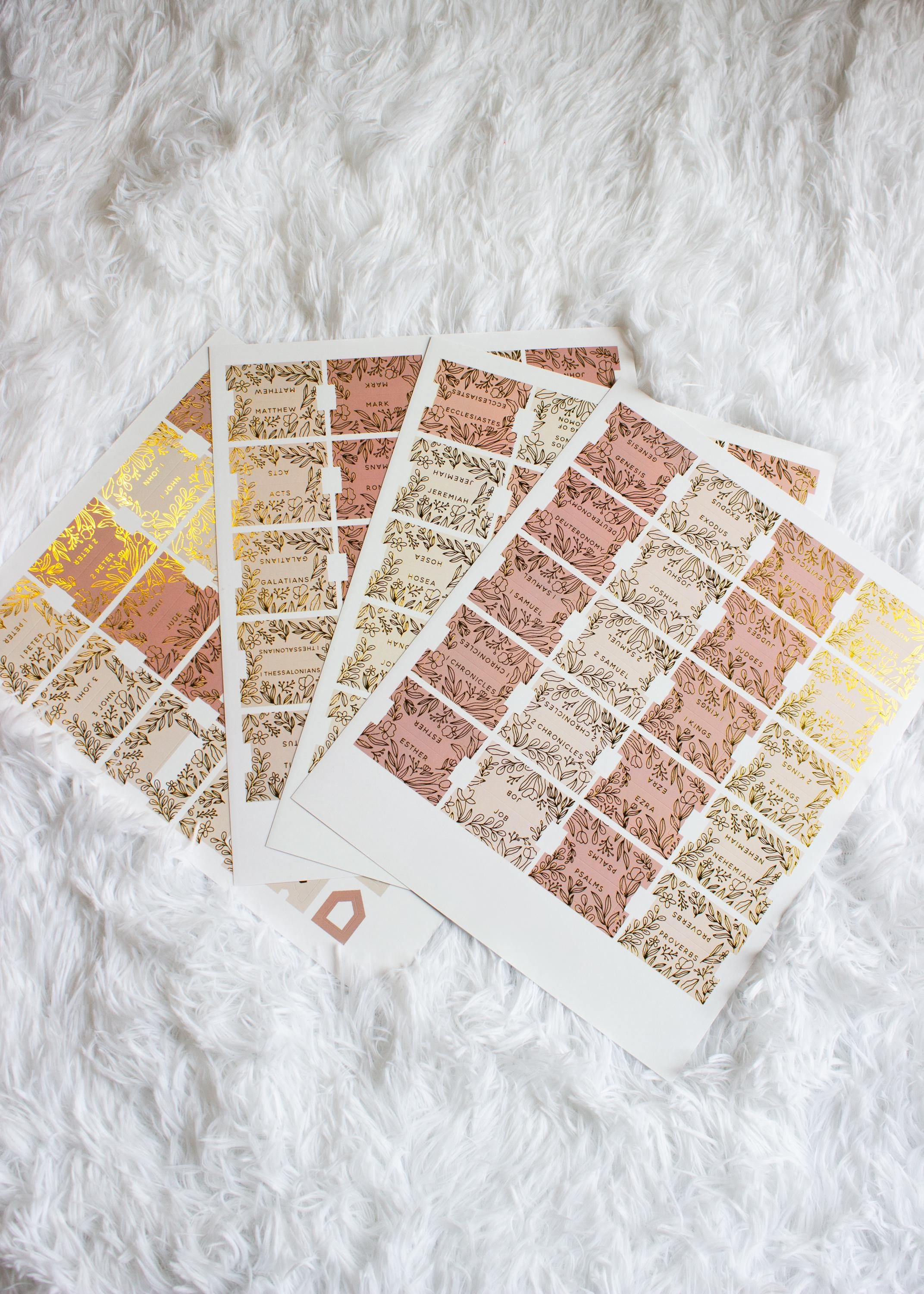 Bible Tabs – Rose Gold Foil Floral Design (only Tabs) | NIV VERSION - Etsy