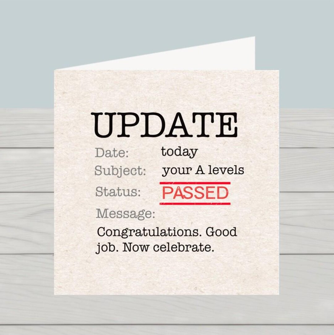 Congratulations Card for A Level Results, Congratulations A Level Exams ...