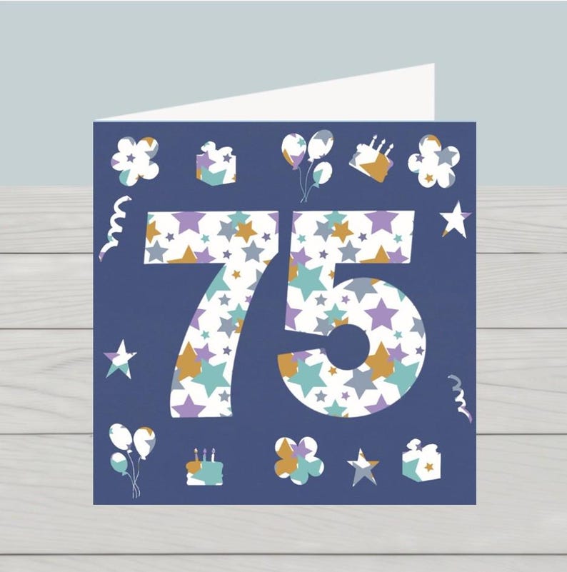 75th Birthday Card, Happy 75th Birthday Card, 75th Birthday Card Dad ...