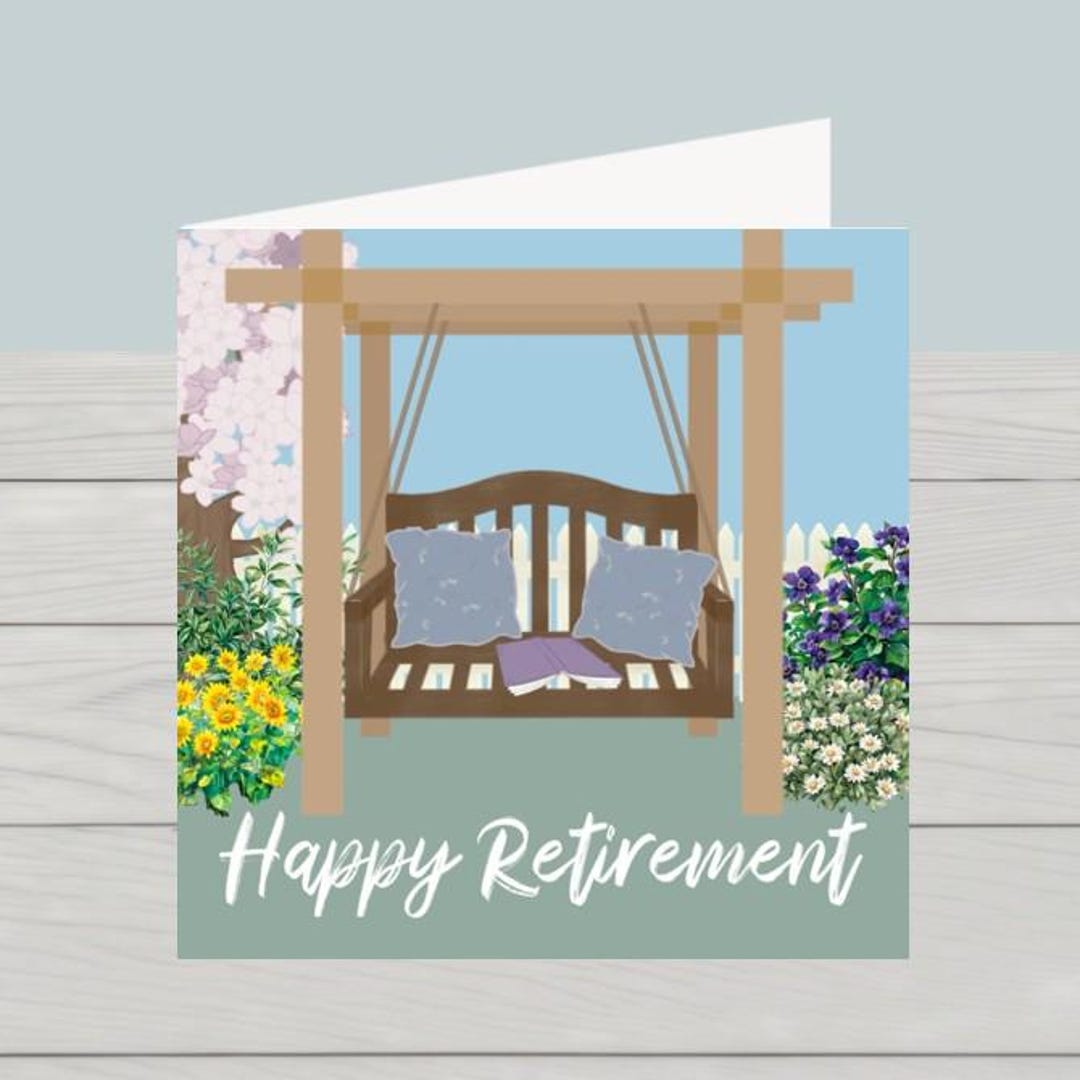 Happy Retirement Card Garden Bench, Retirement Card, Good Luck ...
