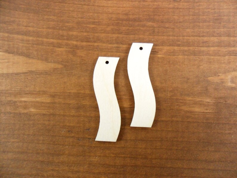 Wavy Rectangle Wood Earring Blanks 2 X 1/2 X - Etsy