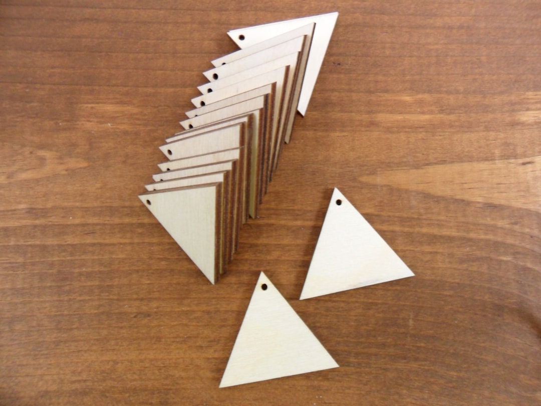 Wood Triangle Earring Equilateral 1 5/16" H 1 1/2" Sides X 1/8" Laser ...